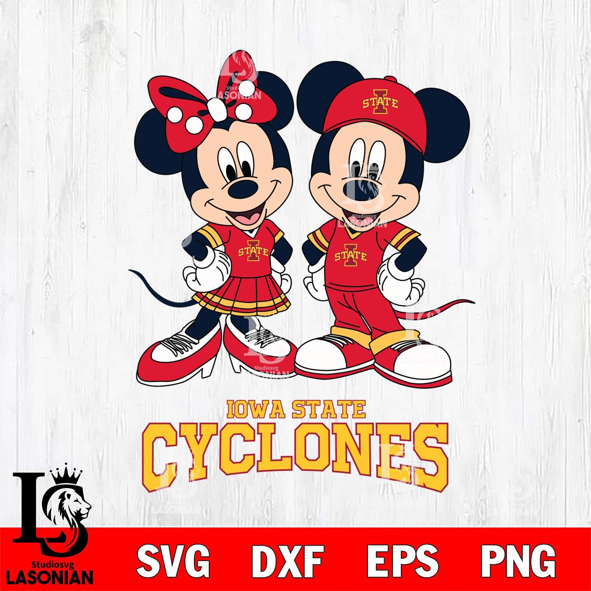 Iowa State Cyclones Mickey Minnie Mouse rugby ball – lasoniansvg