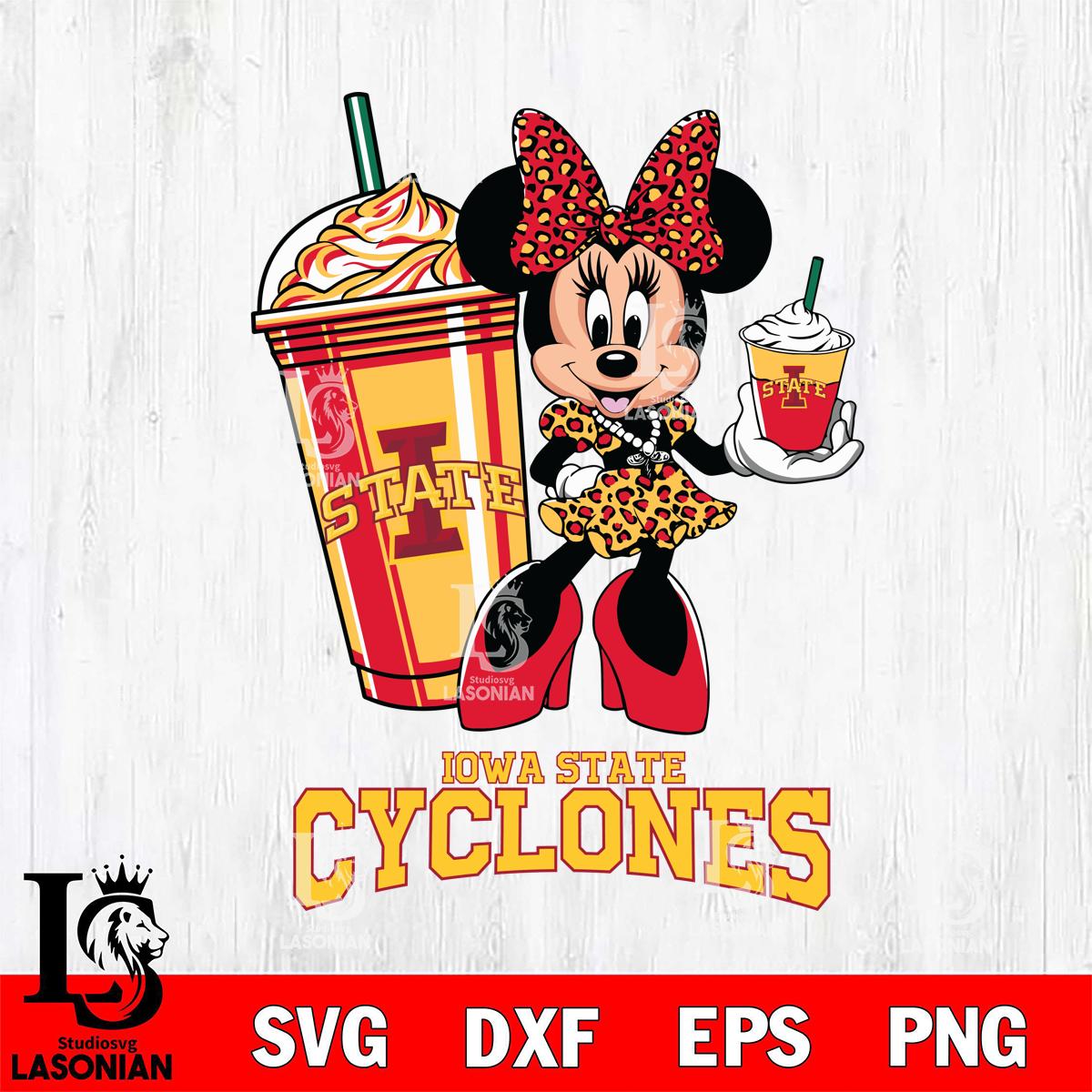 Iowa State Cyclones Minnie Mouse Fan And Coffee – lasoniansvg