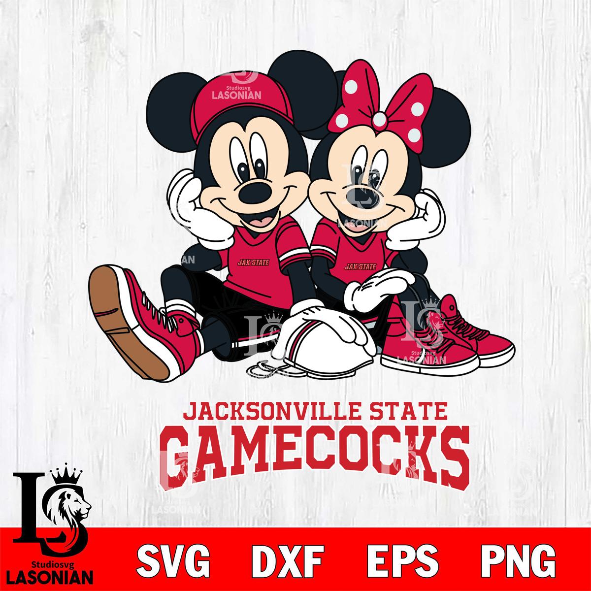 Jacksonville State Gamecocks Mickey Minnie Mouse Football Sit – lasoniansvg