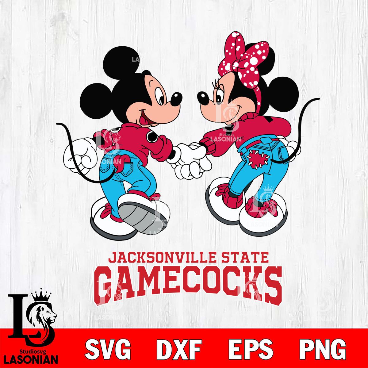 Jacksonville State Gamecocks Mickey Minnie Valentine Rugby – lasoniansvg