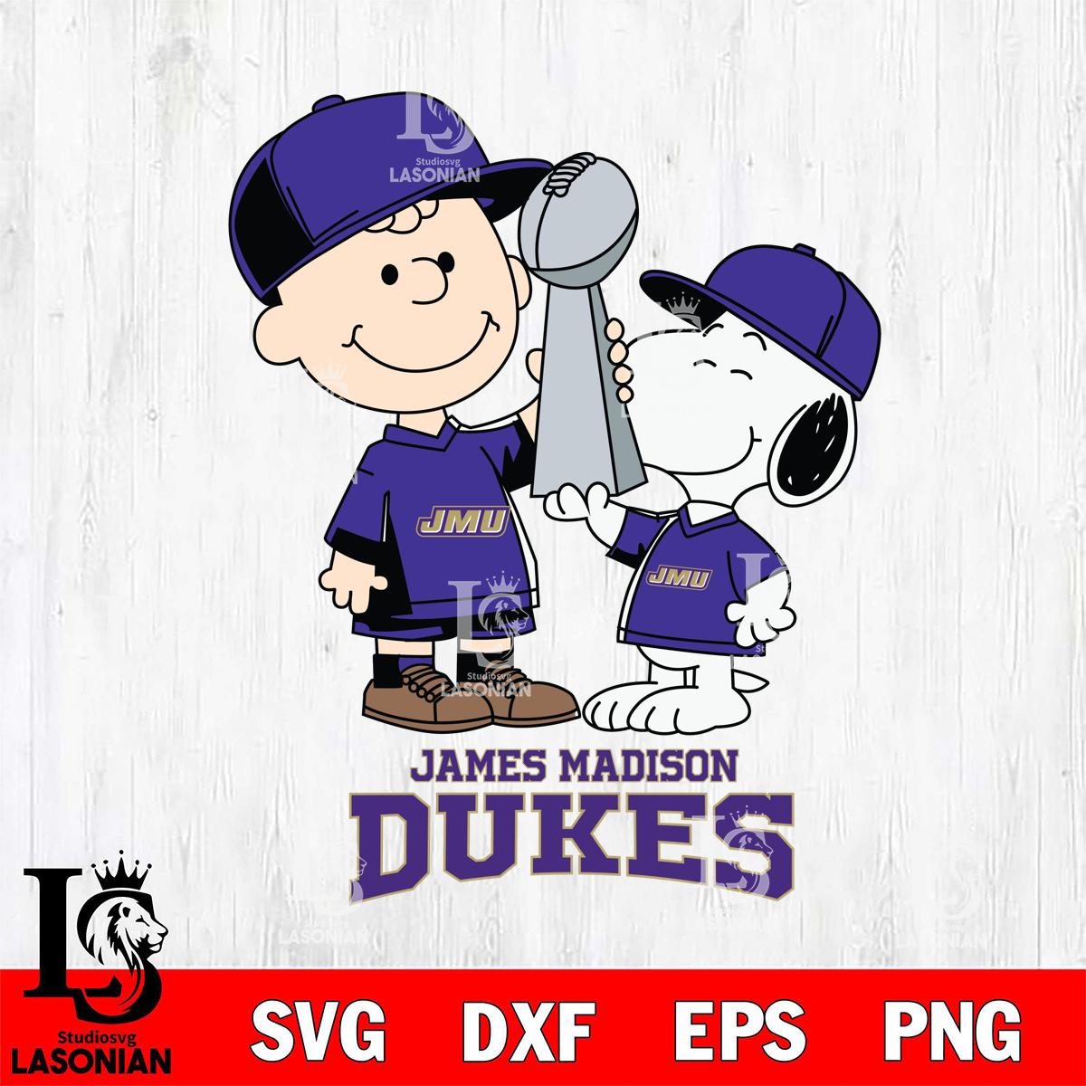 James Madison Dukes Charlie Brown and Snoopy Champions – lasoniansvg
