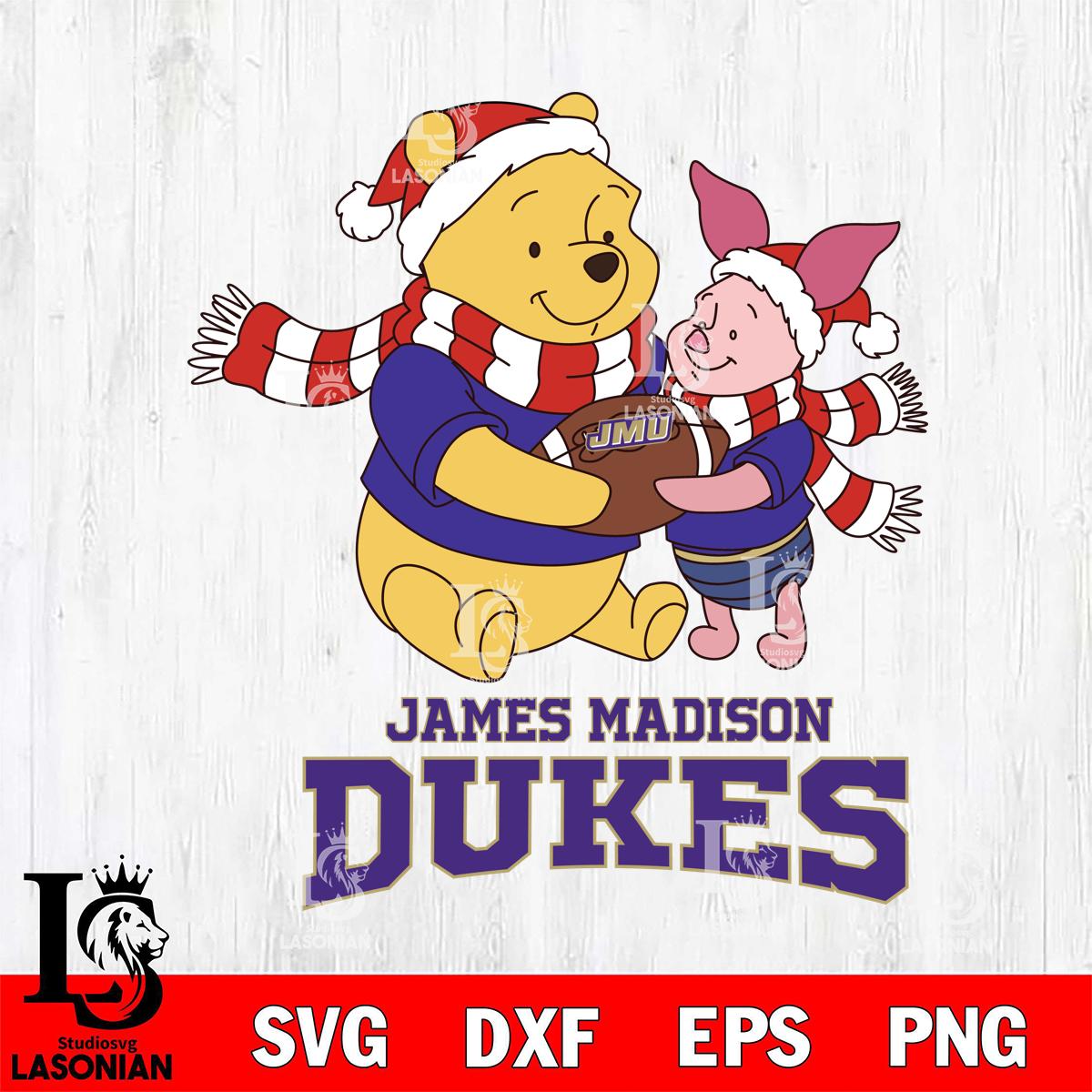 James Madison Dukes Winnie the Pooh & Piglet Football – lasoniansvg
