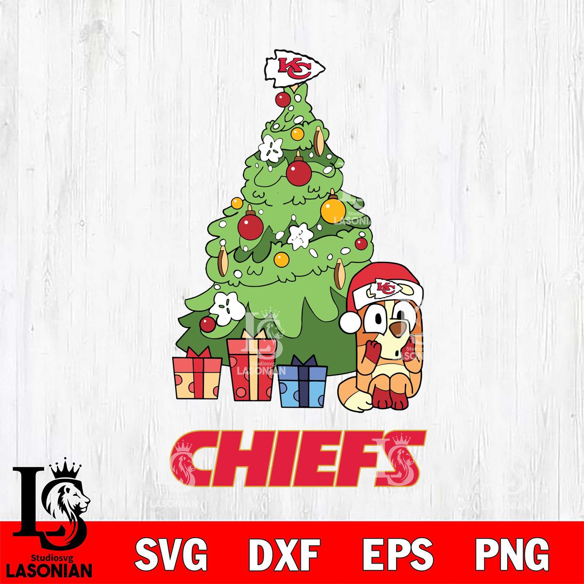 Kansas City Chiefs Bluey Chilli Christmas Tree – lasoniansvg
