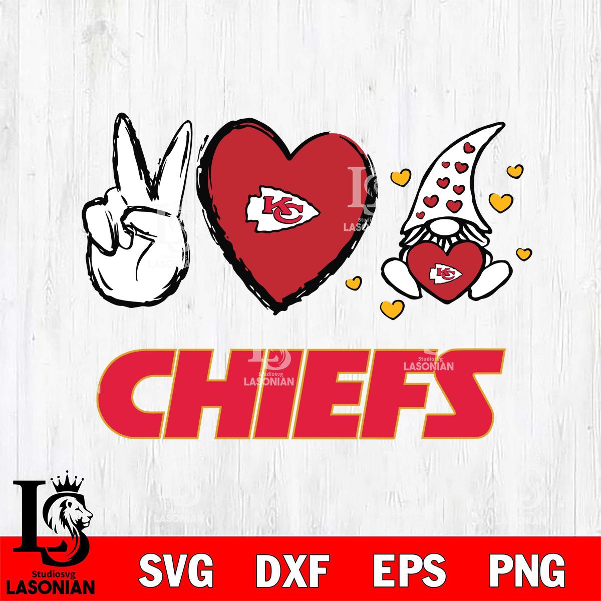 Kansas City Chiefs Gnomes Peace & Love – lasoniansvg