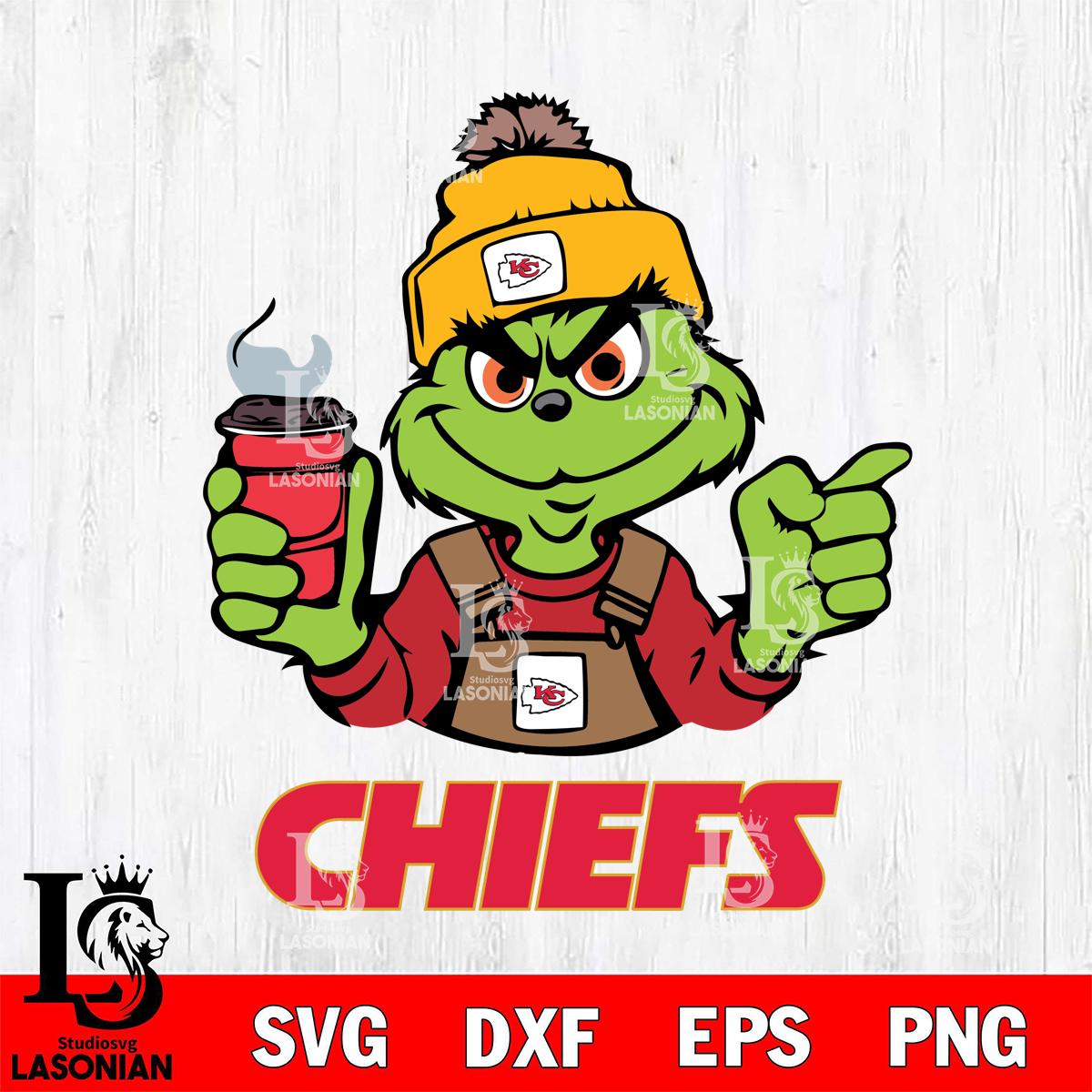 Kansas City Chiefs Grinch with coffee – lasoniansvg
