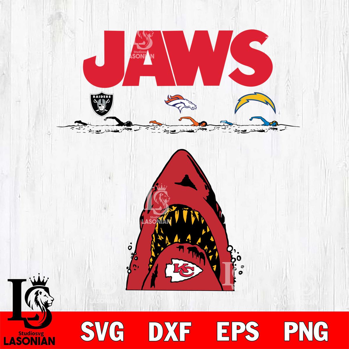 Kansas City Chiefs Jaws Eat Raiders, Broncos, Chargers – lasoniansvg