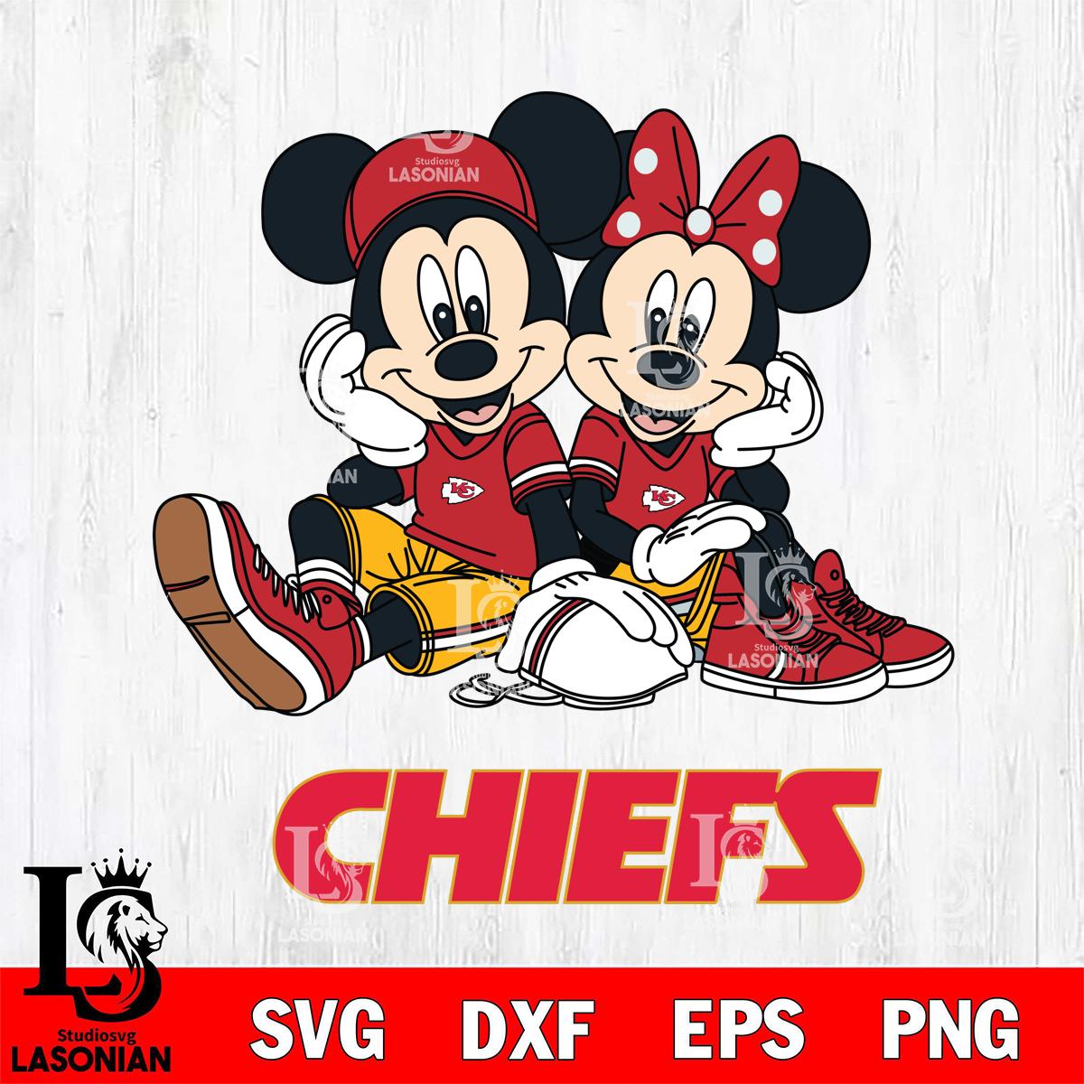 Kansas City Chiefs Mickey Minnie Mouse Football Sit – lasoniansvg