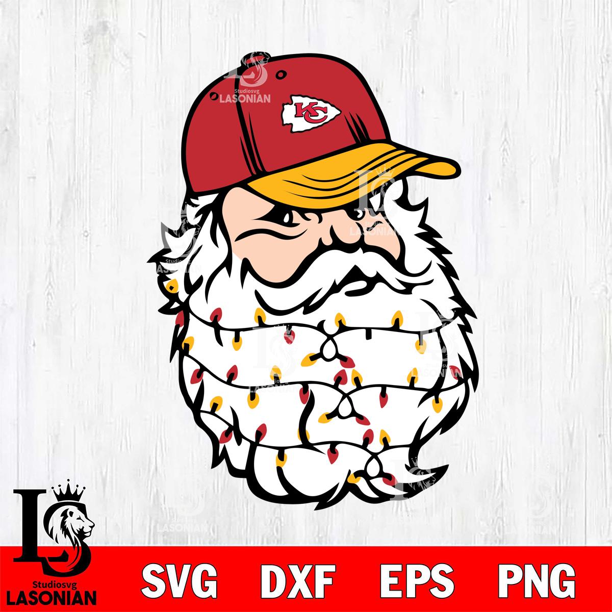 Kansas City Chiefs Santa Claus Face – lasoniansvg