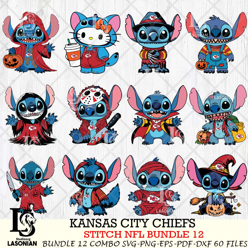 Kansas City Chiefs Stitch Horror Bundle 12 SVG – lasoniansvg