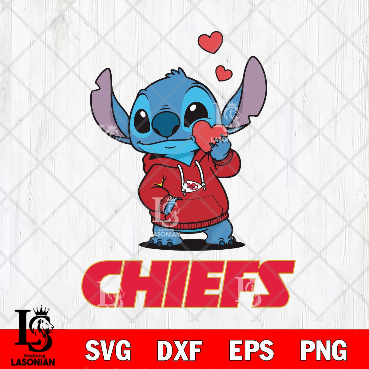 Kansas City Chiefs Stitch love illustration File cut , Criucut ...