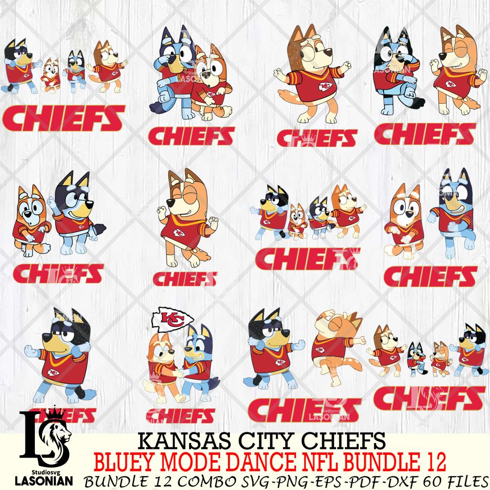 Kansas City Chiefs Bluey Dance NFL Bundle 12 SVG – lasoniansvg
