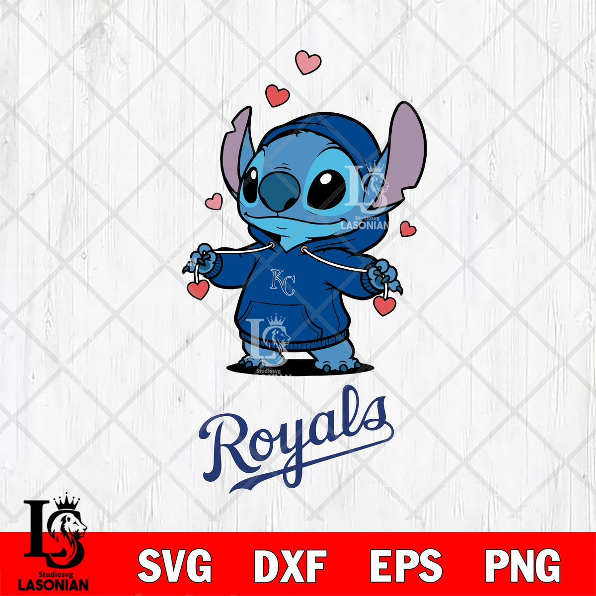 Kansas City Royals Stitch Valentine Heart Strings File cut , Criucut ...