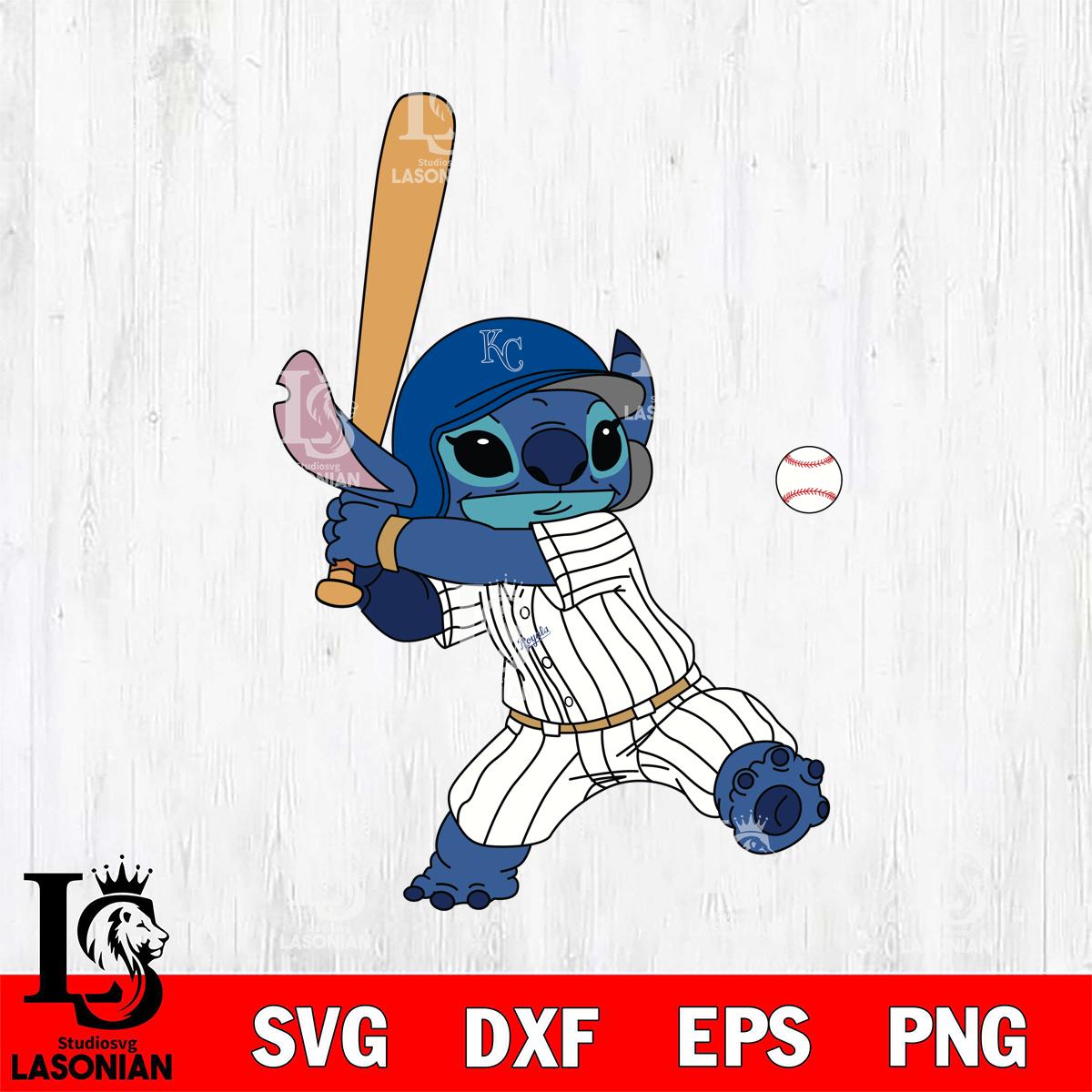 Kansas City Royals Stitch hits ball – lasoniansvg