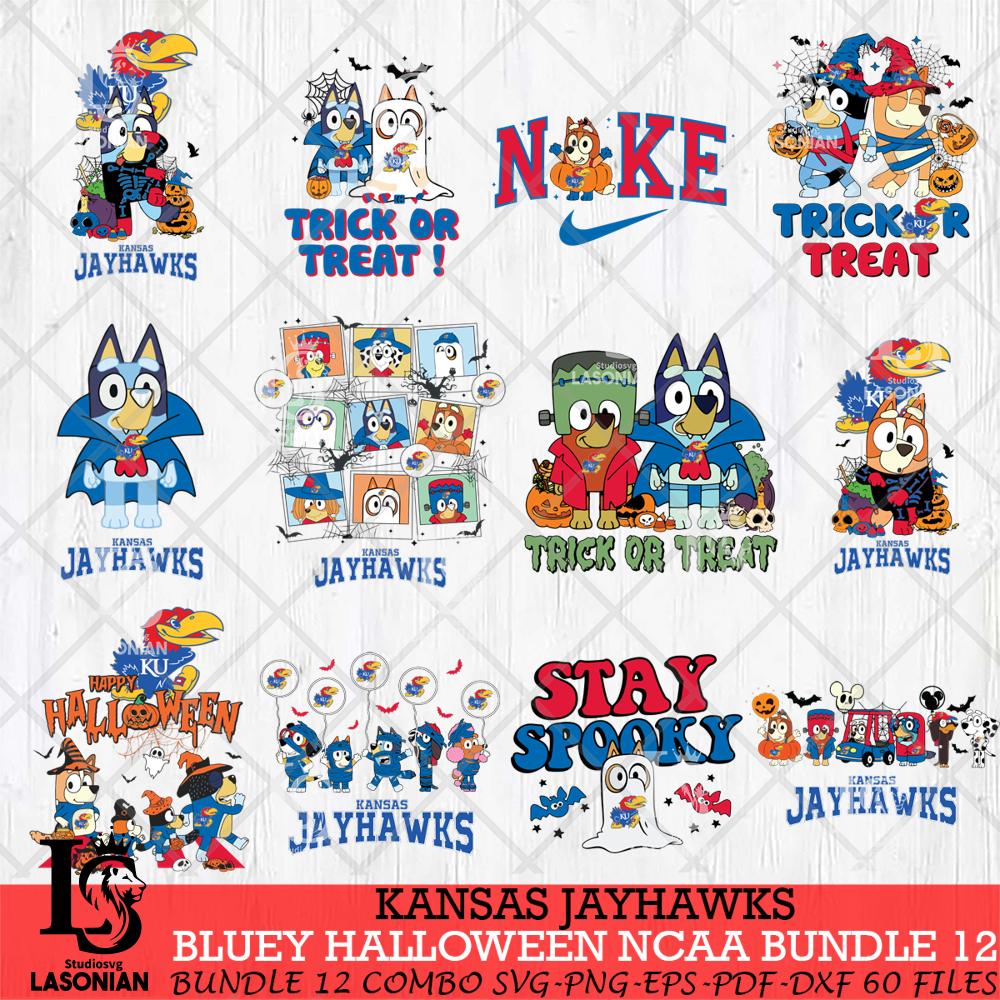 Kansas Jayhawks Bluey Halloween NCAA 12 SVG – lasoniansvg