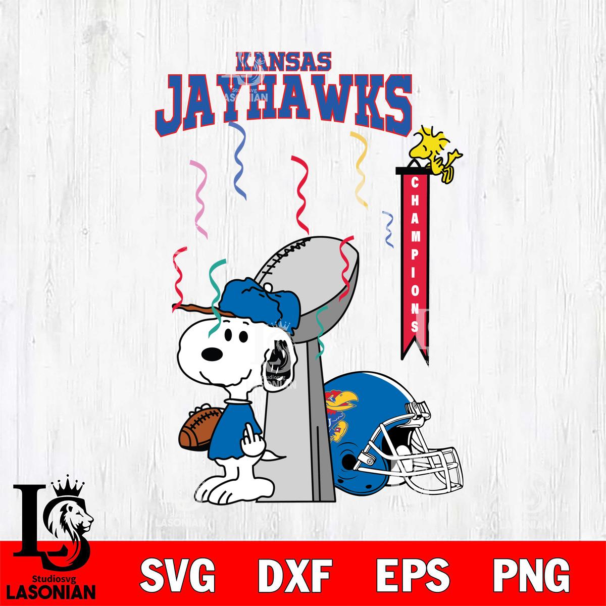 Kansas Jayhawks Charlie Brown and Snoopy Super Bowl – lasoniansvg
