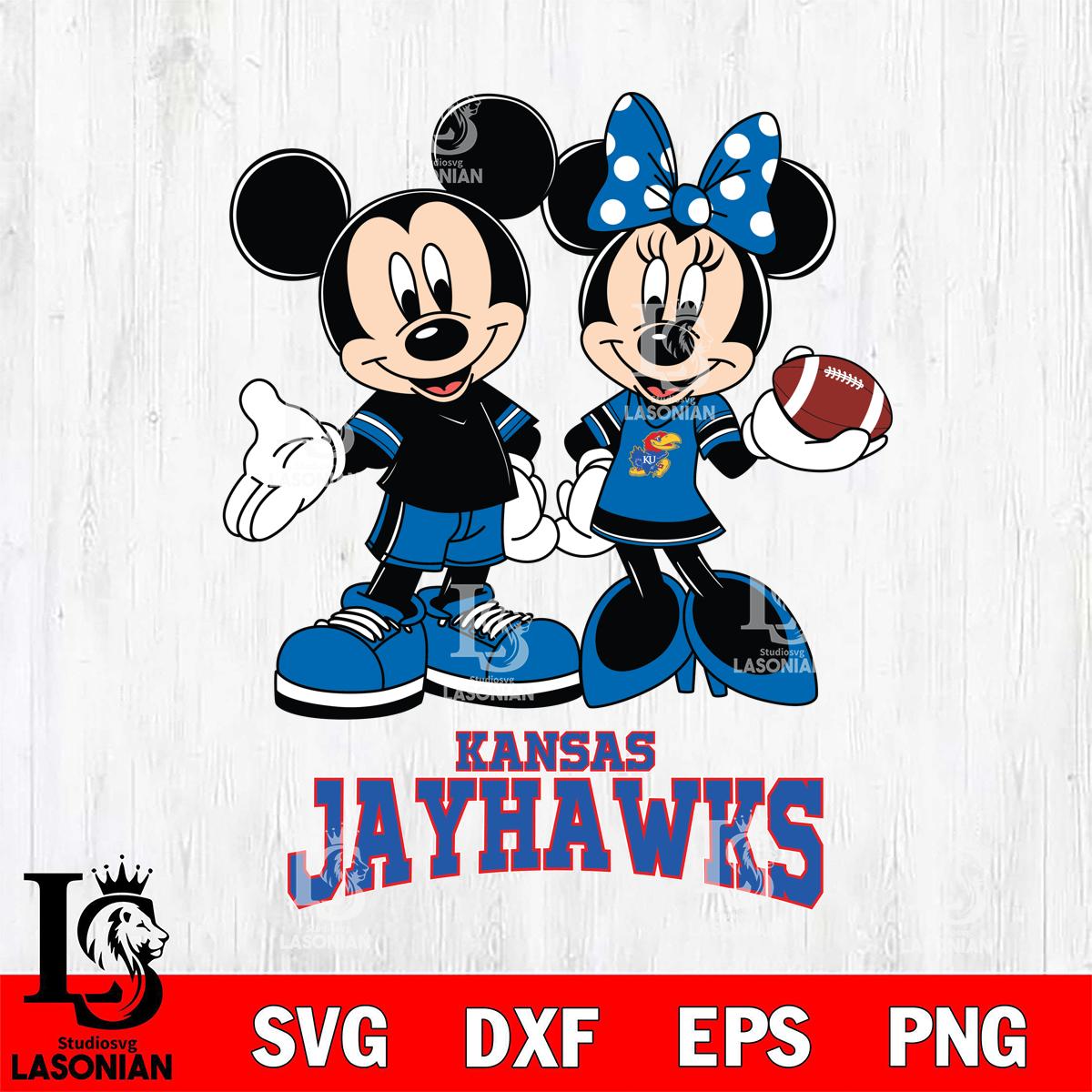 Kansas Jayhawks Mickey Minnie Football – lasoniansvg