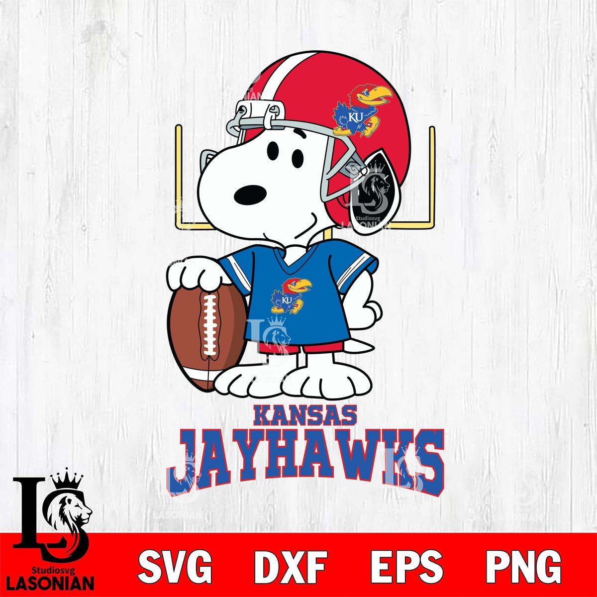 Kansas Jayhawks Snoopy Player Football – lasoniansvg