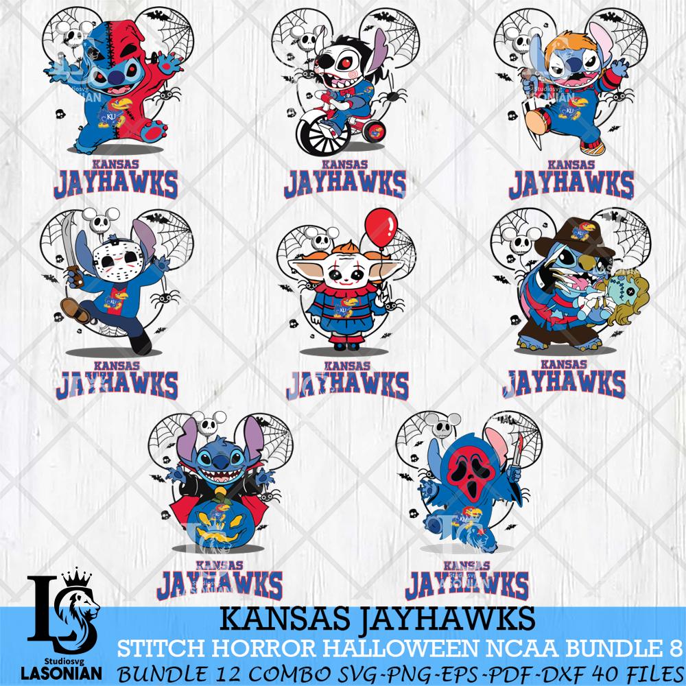 Kansas Jayhawks Stitch Horror Halloween Bundle NCAA – lasoniansvg