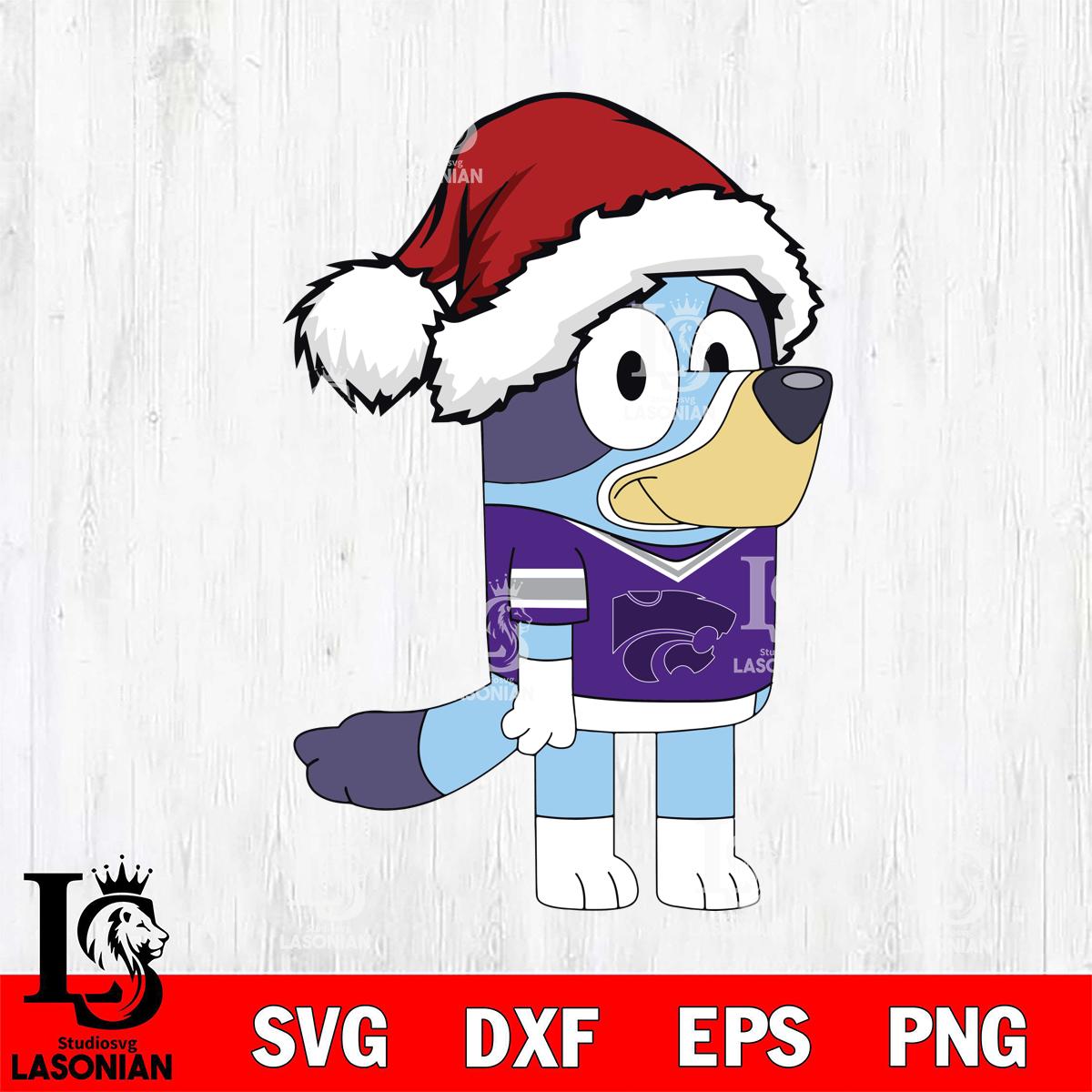Kansas State Wildcats Bluey Cartoon Christmas – lasoniansvg