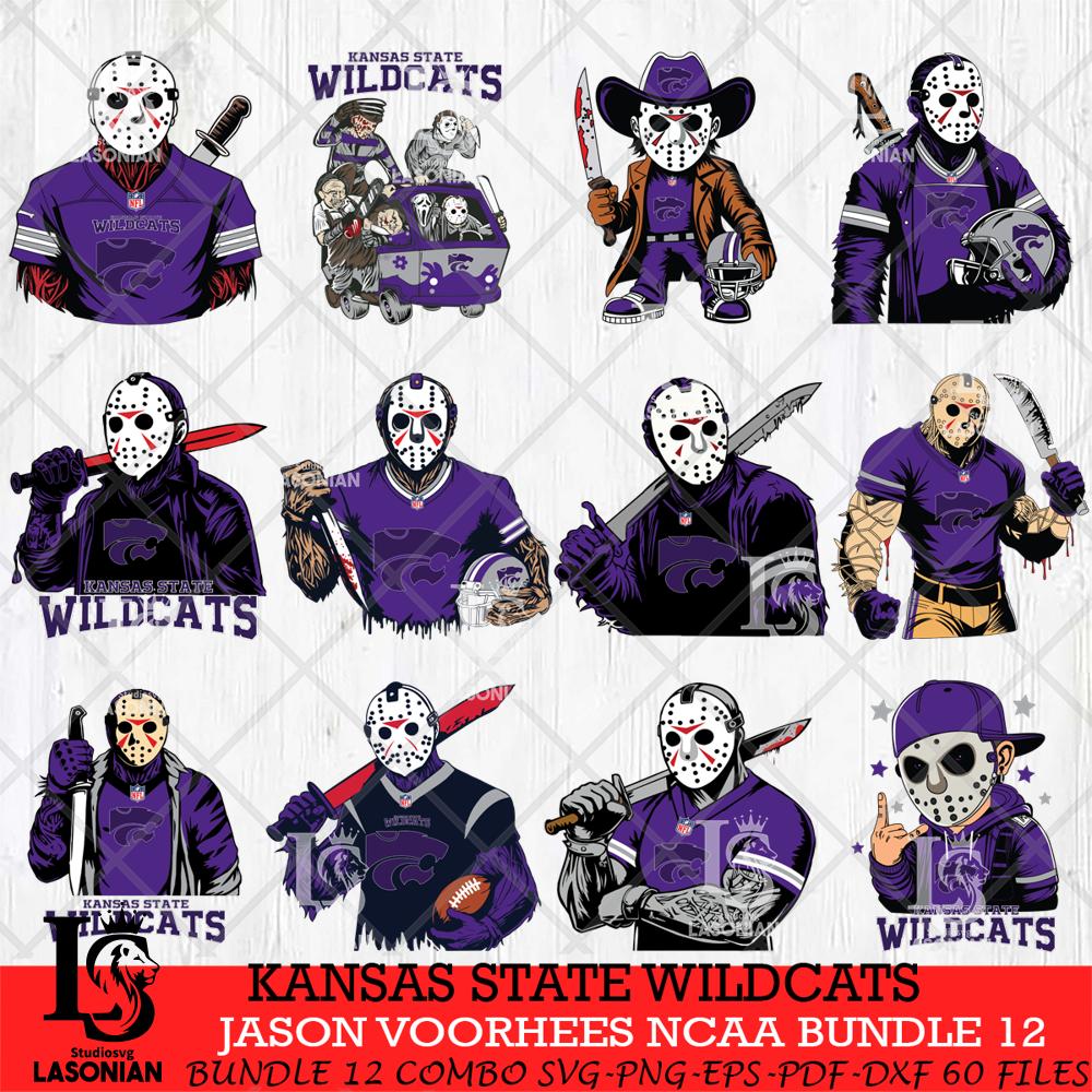 Kansas State Wildcats Jason Voorhees Horror Bundle 12 SVG – lasoniansvg