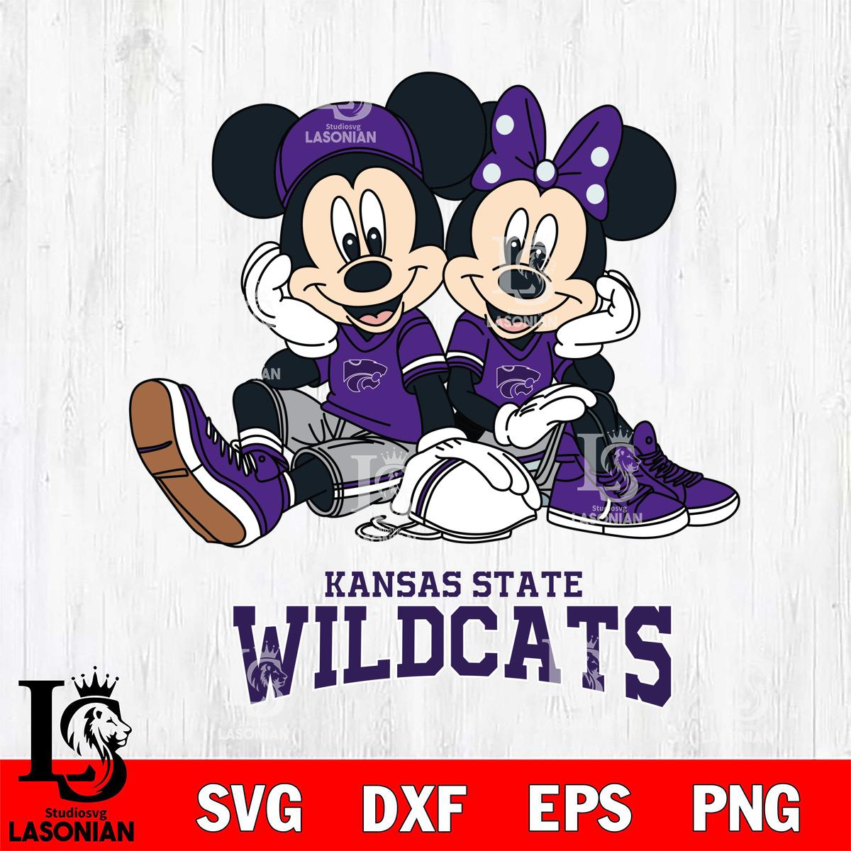 Kansas State Wildcats Mickey Minnie Mouse Football Sit – lasoniansvg