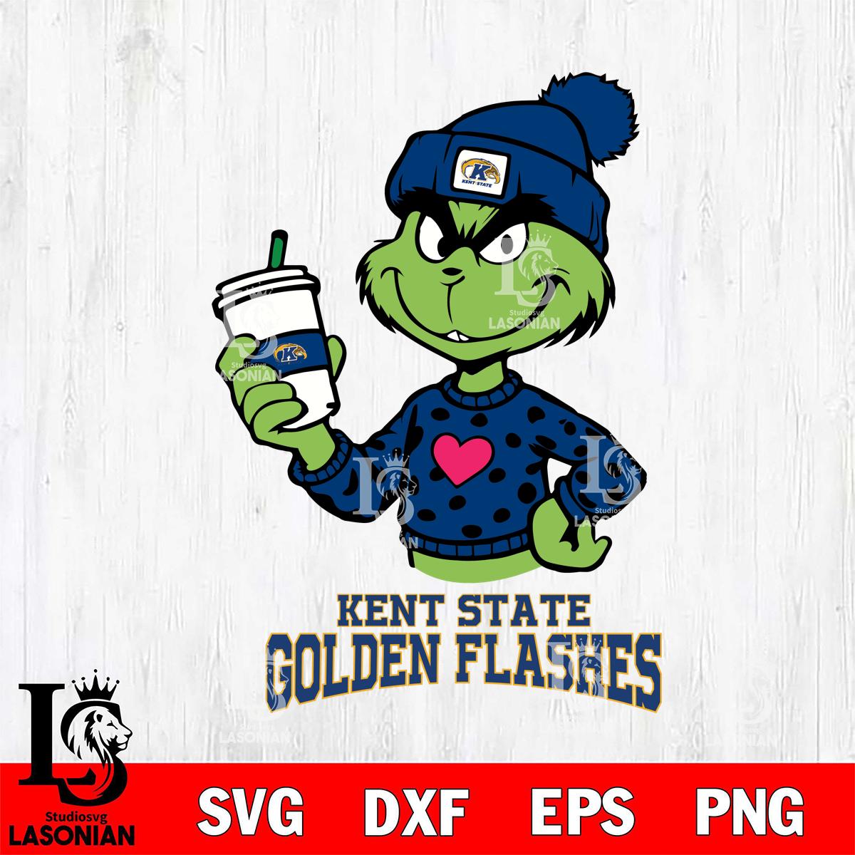 Kent State Golden Flashes Boujee Grinch Heart Christmas – lasoniansvg
