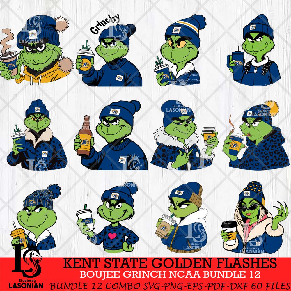 Kent State Golden Flashes Boujee Grinch NCAA Bundle 12 SVG – lasoniansvg