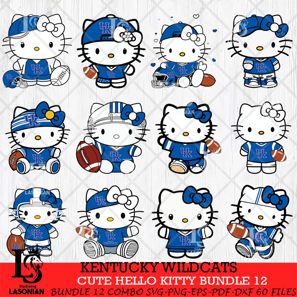 Kentucky Wildcats Cute Hello Kitty Bundle 12 SVG – lasoniansvg