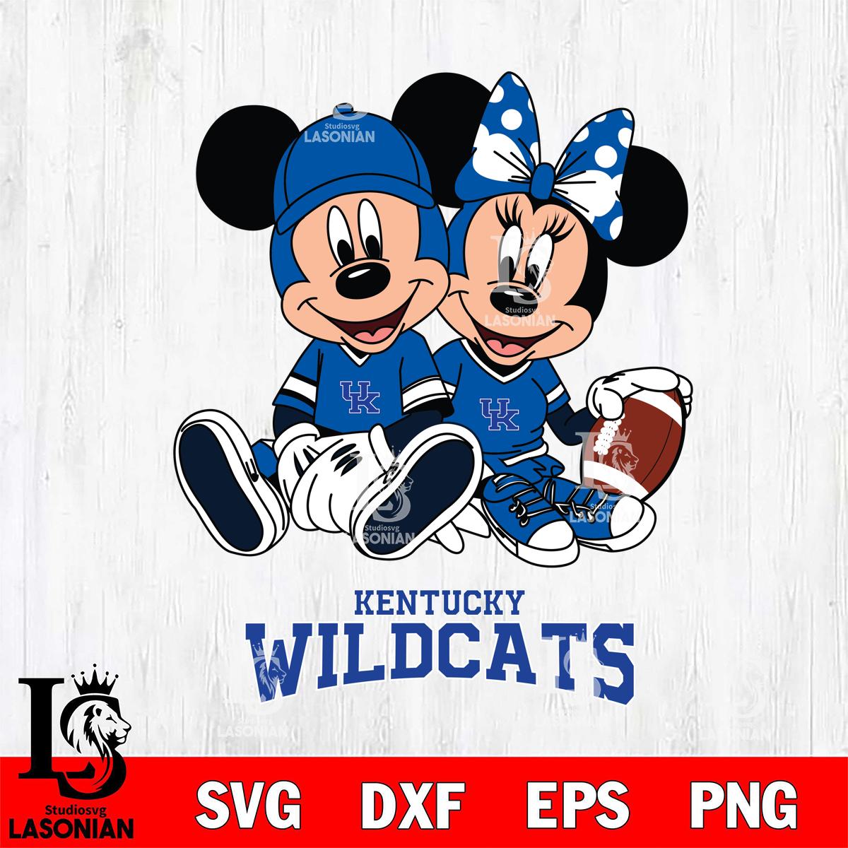 Kentucky Wildcats Disney Mickey And Minnie Football – lasoniansvg