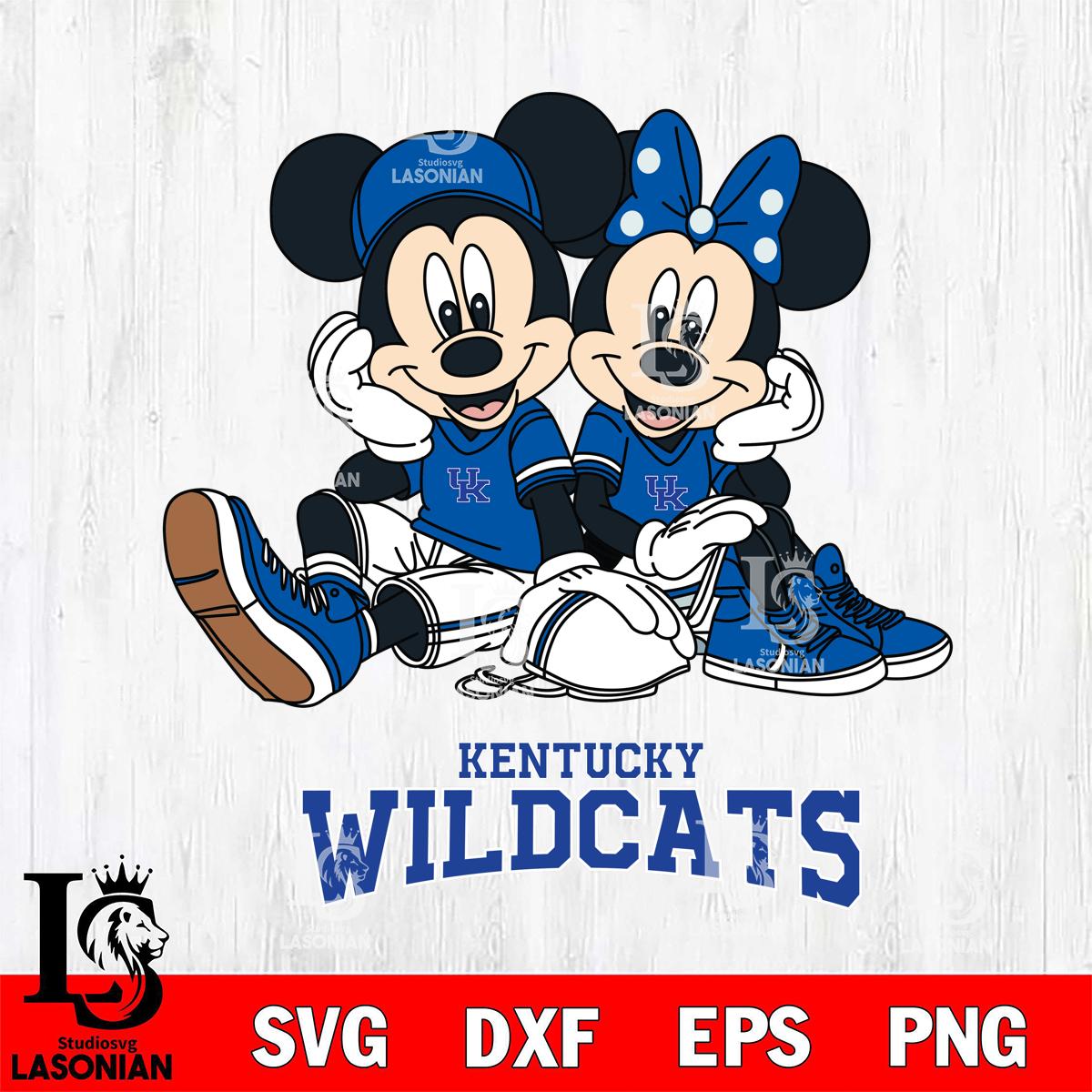 Kentucky Wildcats Mickey Minnie Mouse Football Sit – lasoniansvg