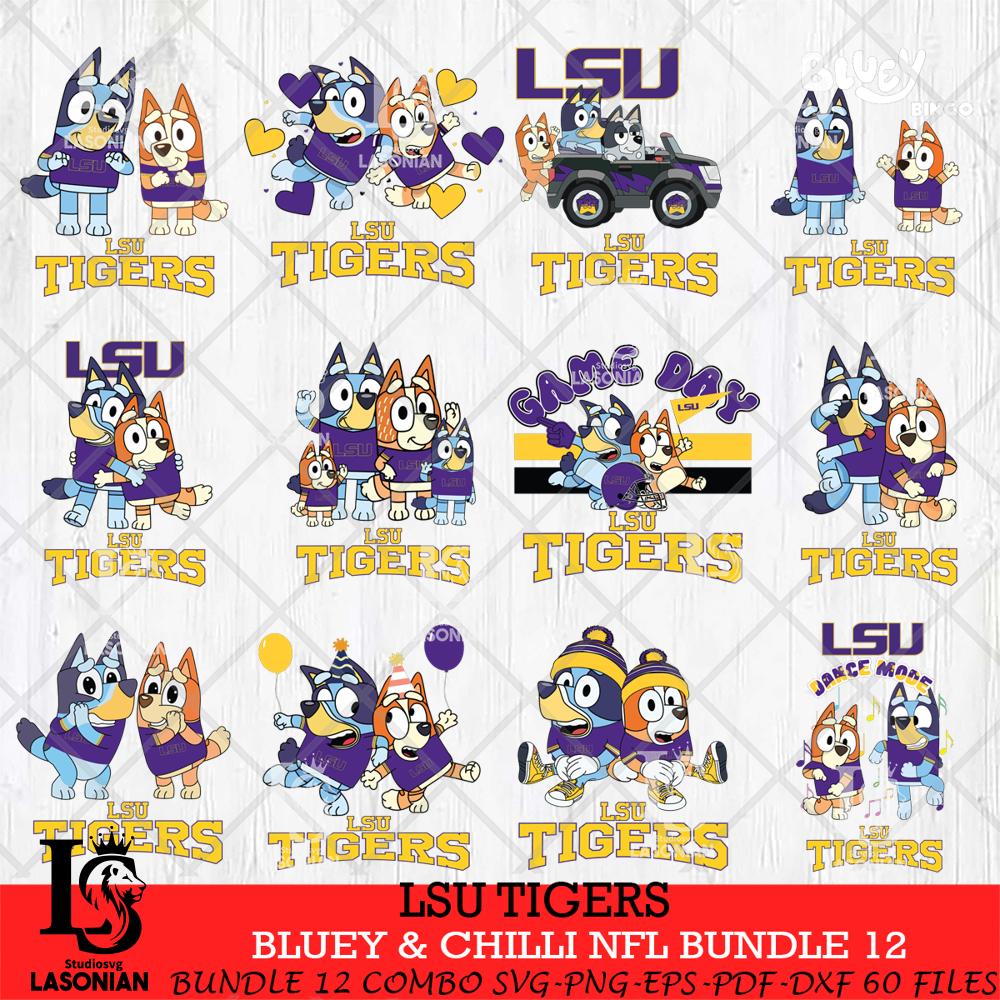LSU Tigers Bluey & Bingo Bundle 12 SVG – lasoniansvg