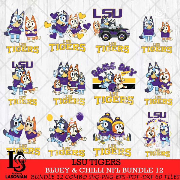 LSU Tigers Bluey & Bingo Bundle 12 SVG – lasoniansvg