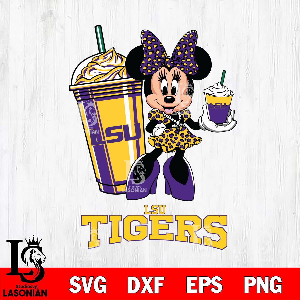 LSU Tigers Minnie Mouse Fan And Coffee – lasoniansvg