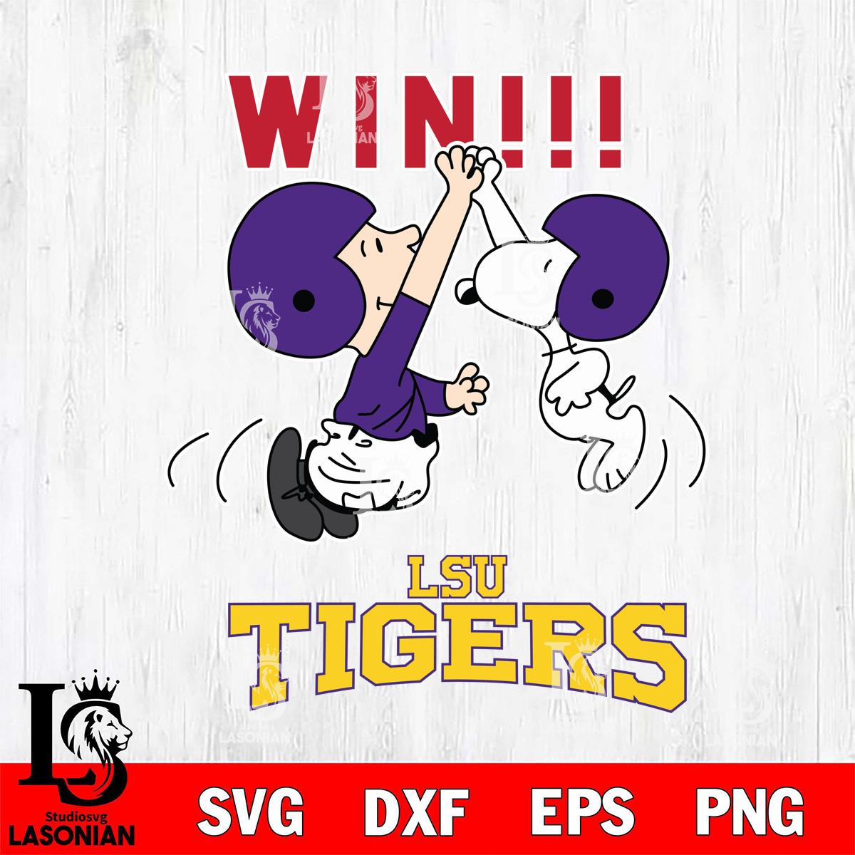 LSU Tigers Charlie Brown and Snoopy Win – lasoniansvg