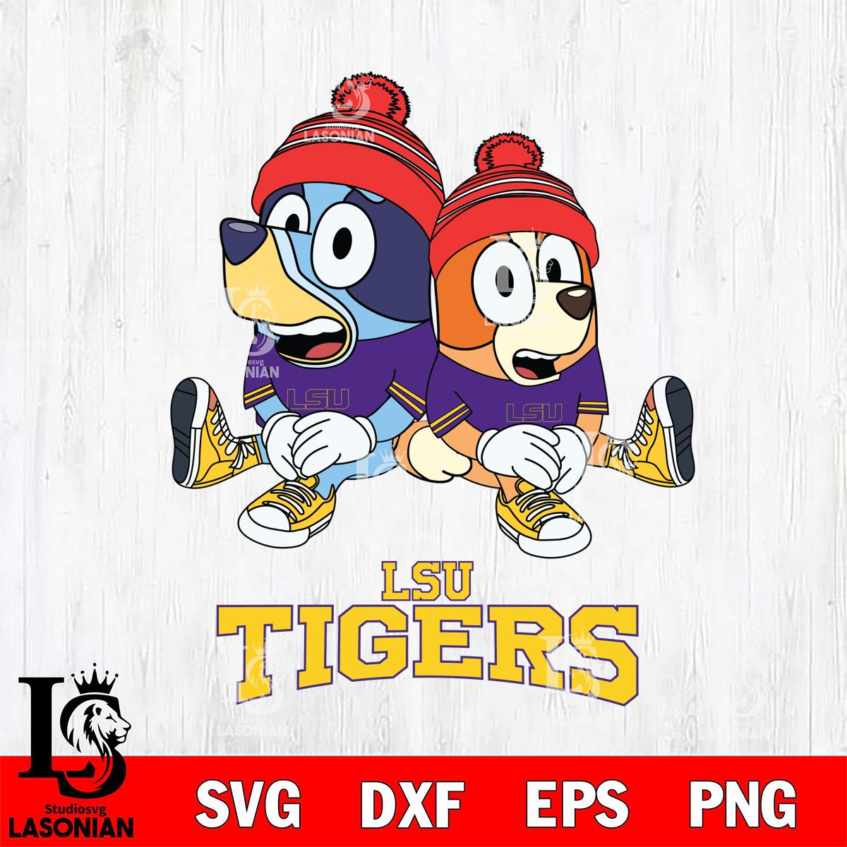 LSU Tigers Christmas Bluey & Bingo Sit – lasoniansvg