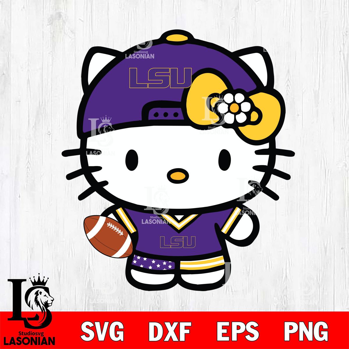 LSU Tigers Cute Hello Kitty Football 10 – lasoniansvg