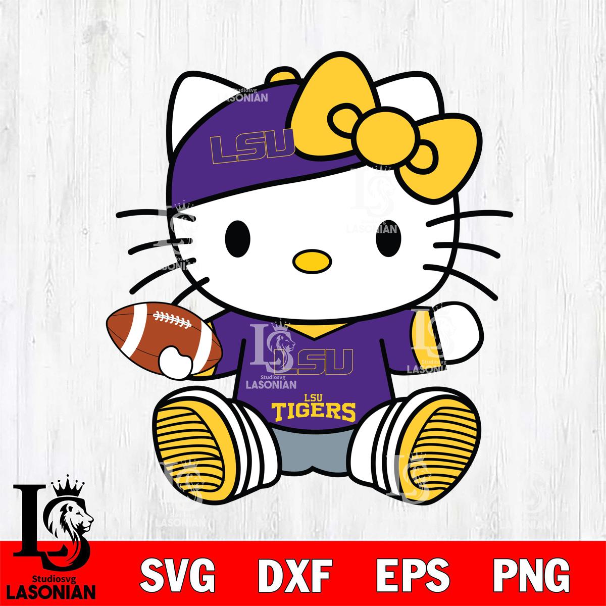 LSU Tigers Cute Hello Kitty Football 11 – lasoniansvg
