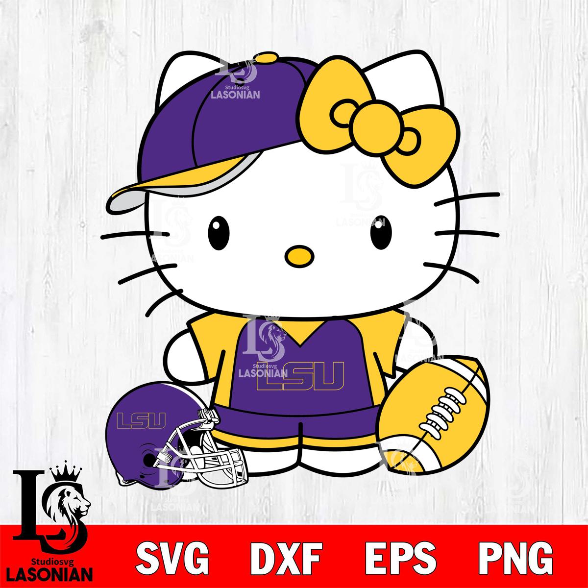 LSU Tigers Cute Hello Kitty Football 4 – lasoniansvg