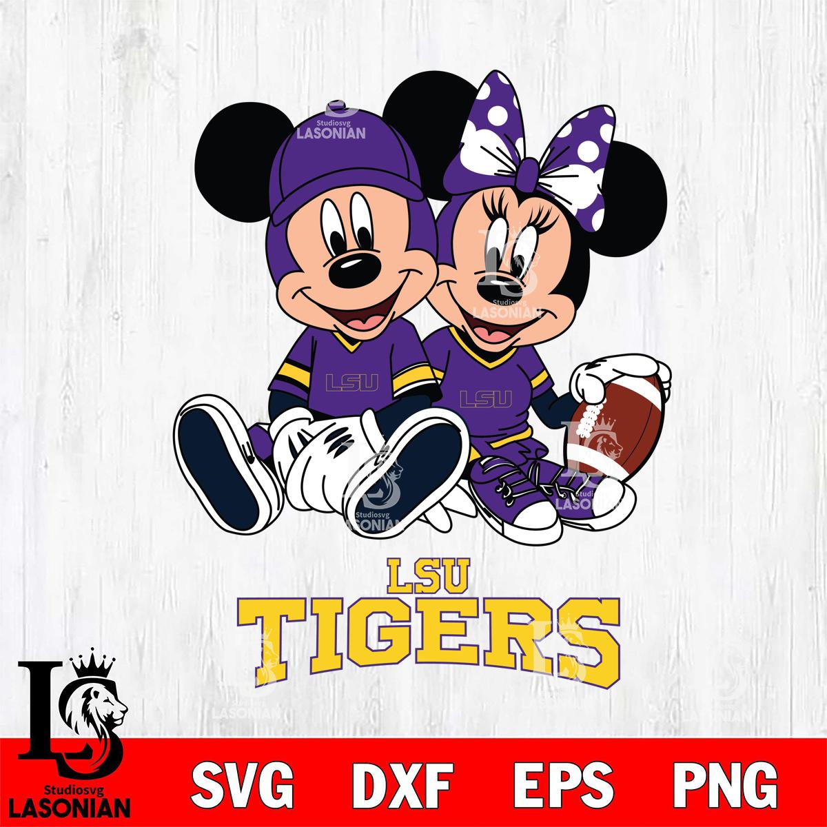 LSU Tigers Disney Mickey And Minnie Football – lasoniansvg