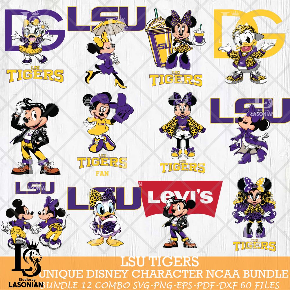 LSU Tigers Disney character NCAA Bundle 12 – lasoniansvg