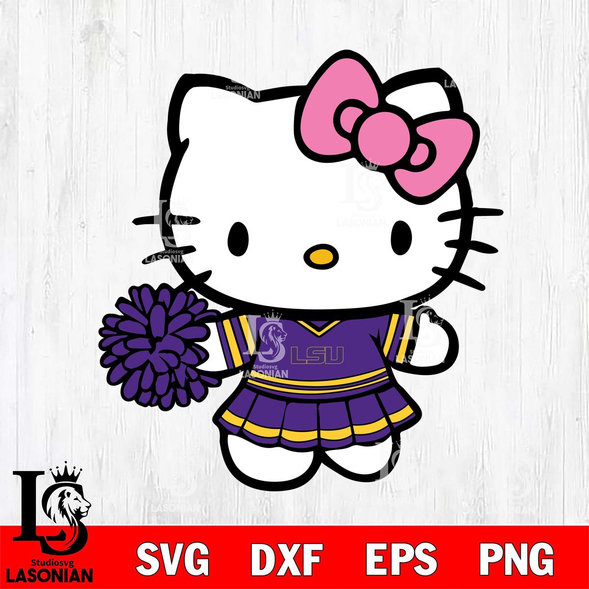 LSU Tigers Hello Kitty Cheerleader 8 – lasoniansvg