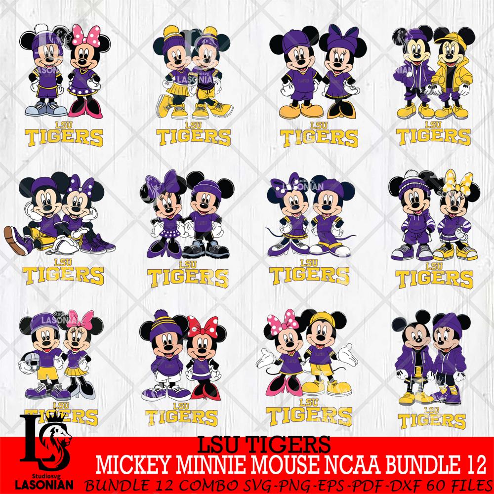 LSU Tigers Mickey Minnie Mouse NCAA Bundle 12 – lasoniansvg