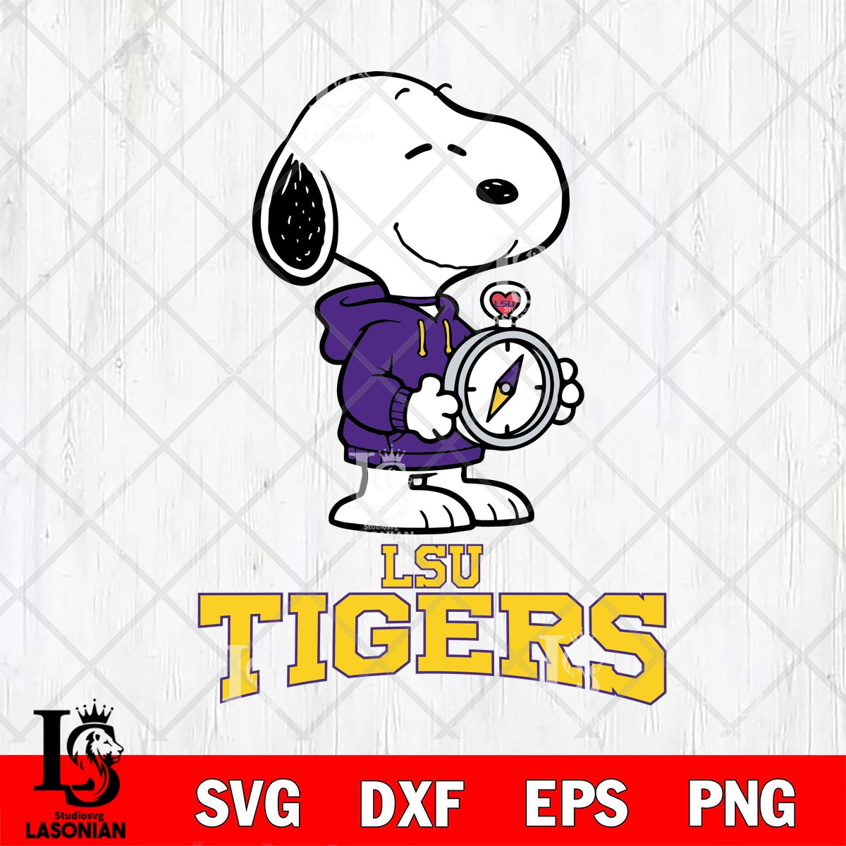 LSU Tigers Snoopy Holding Compass File cut , Criucut , Silhouette ...