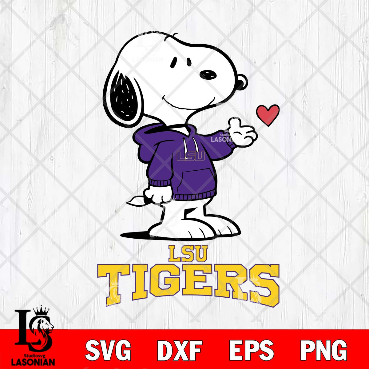 LSU Tigers Snoopy cute valentine File cut , Criucut , Silhouette ...