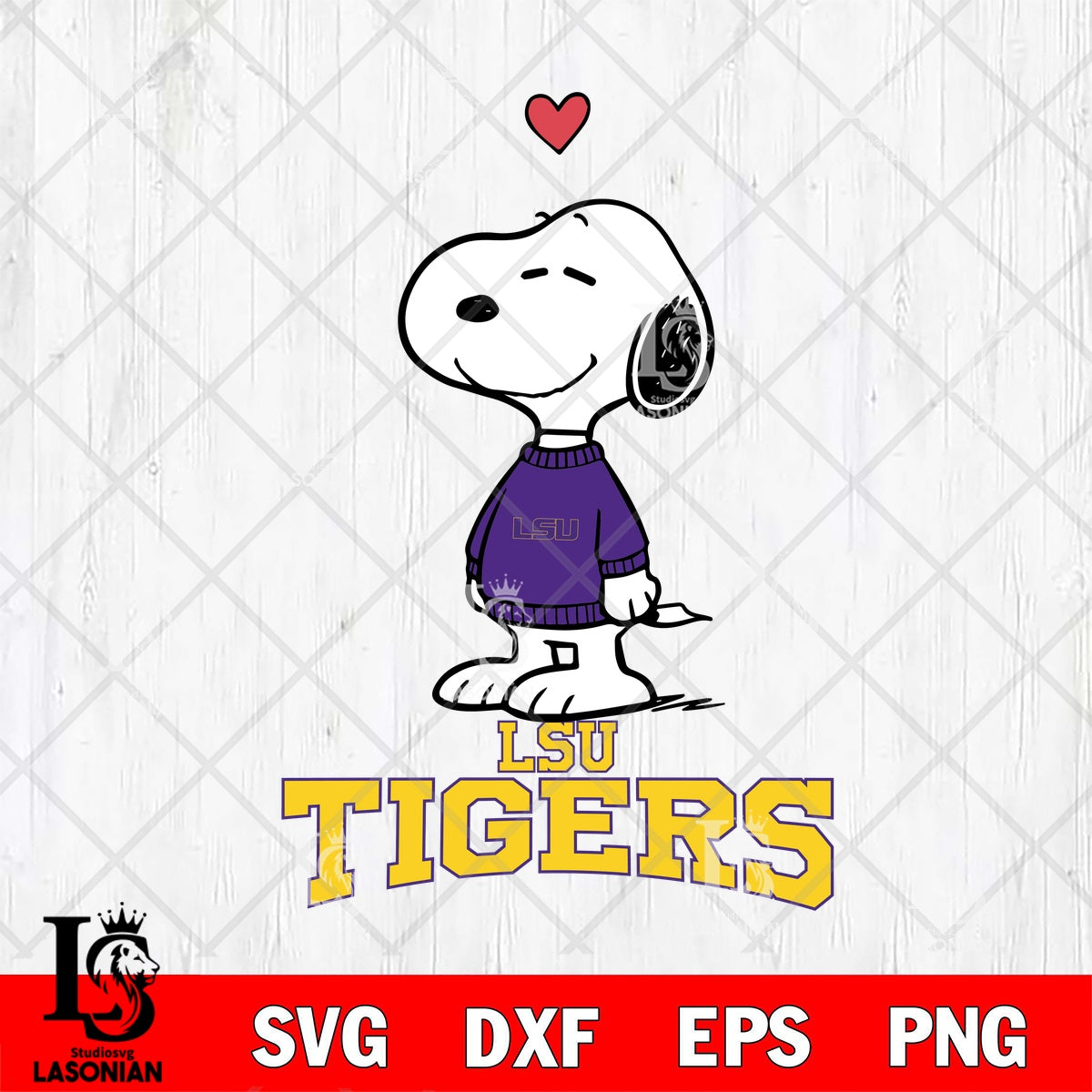 LSU Tigers Snoopy football valentine File cut , Criucut , Silhouette ...