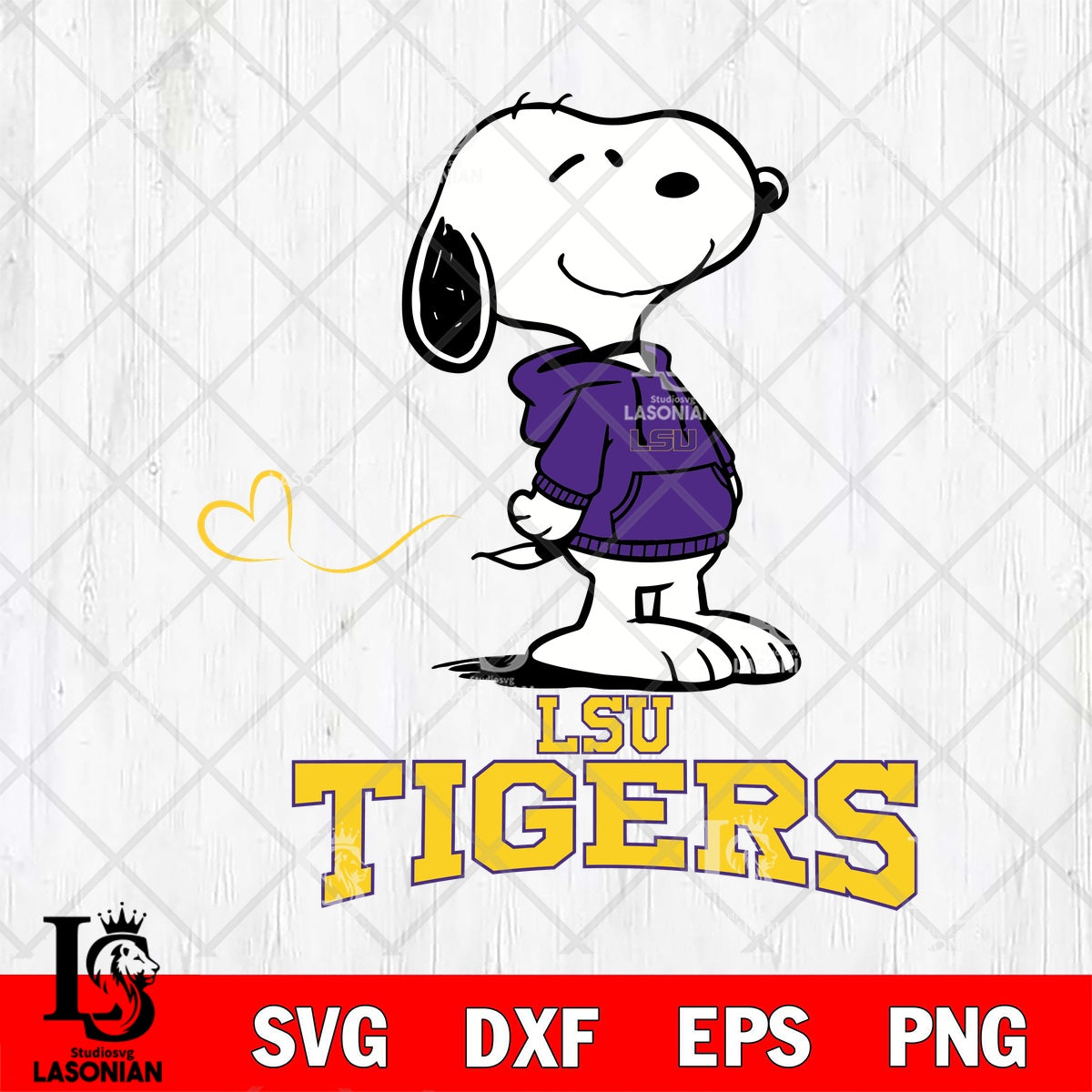 LSU Tigers Snoopy valentine File cut , Criucut , Silhouette ,Digital ...
