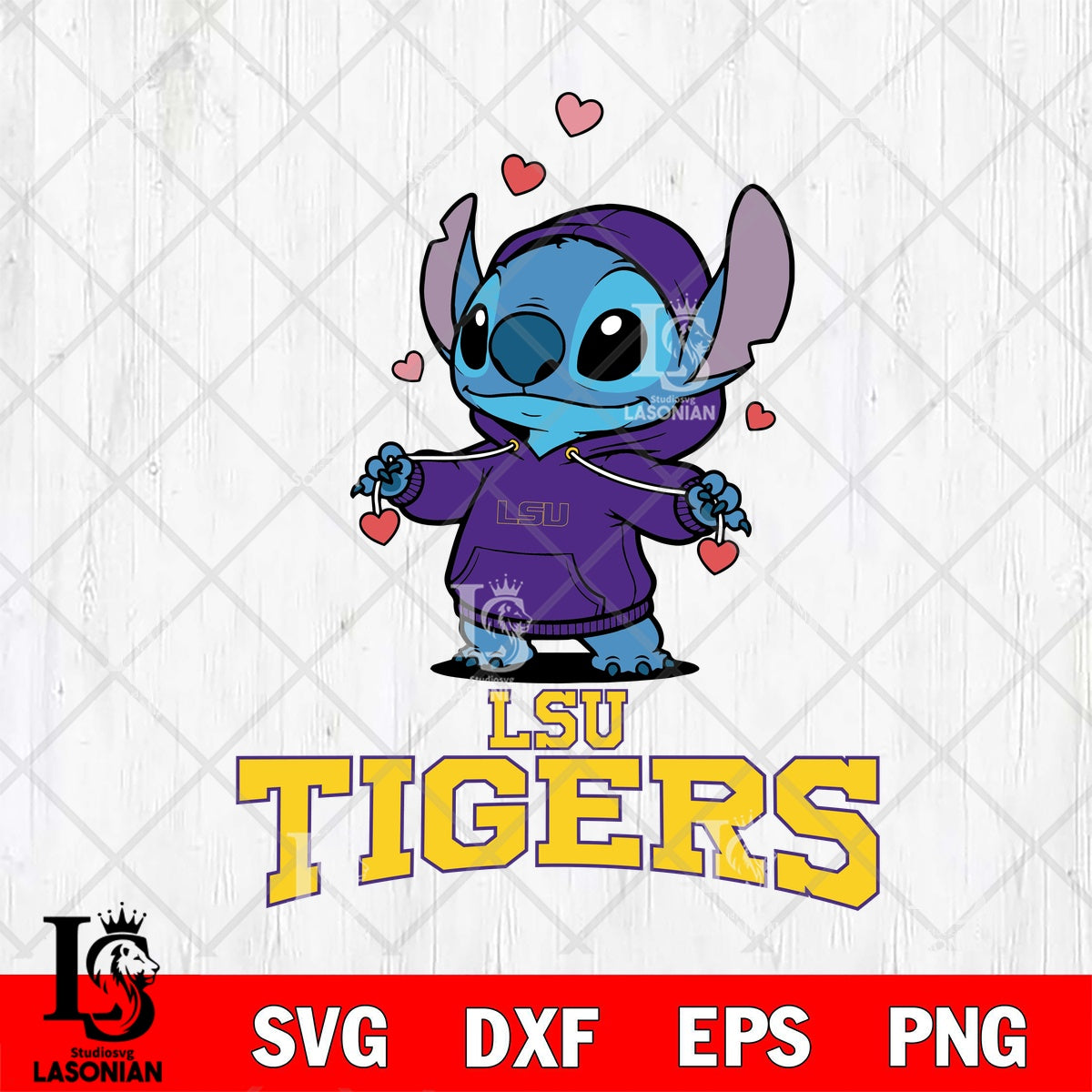 LSU Tigers Stitch Valentine Heart Strings File cut , Football Criucut ...