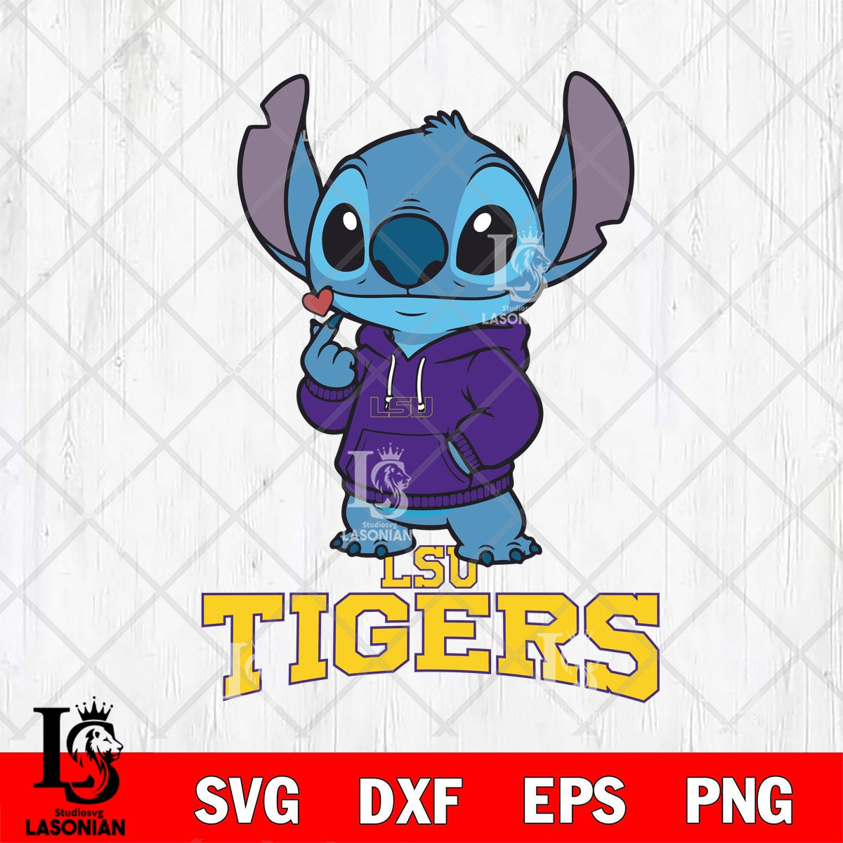 LSU Tigers Stitch finger heart File cut , Football Criucut , Digital ...