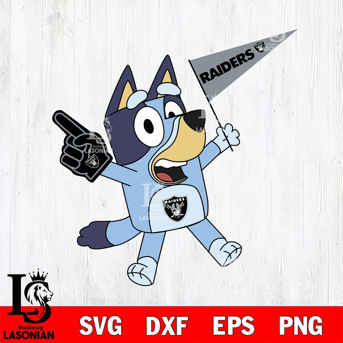 Las Vegas Raiders Bluey Flag NFL Football – lasoniansvg
