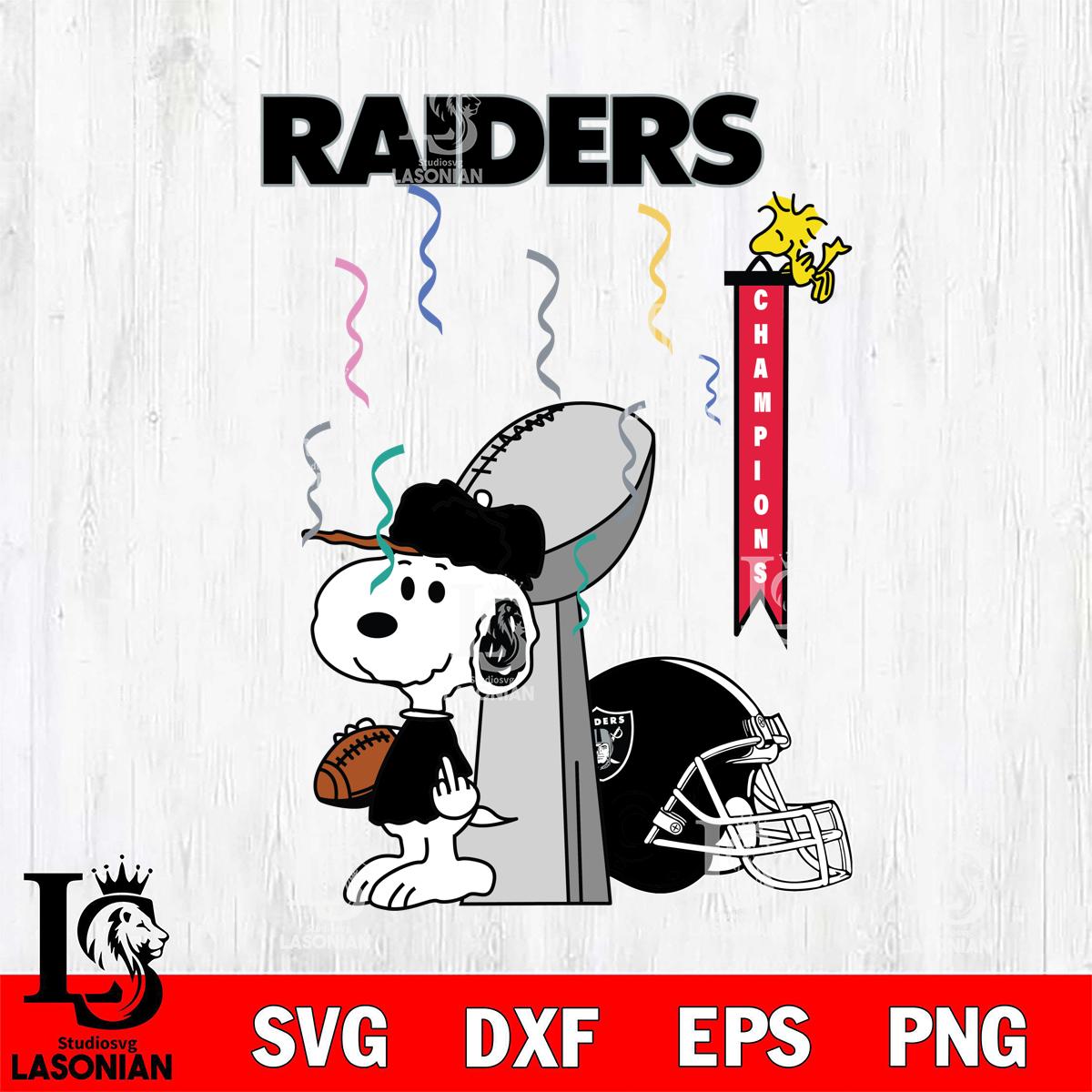 Las Vegas Raiders Charlie Brown and Snoopy Super Bowl – lasoniansvg